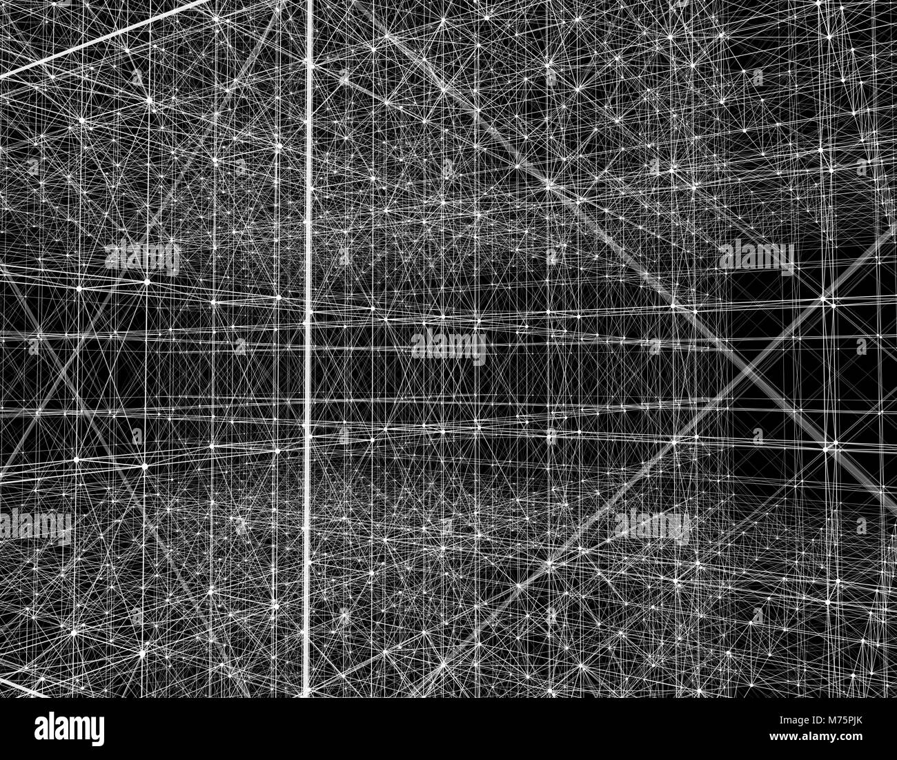 3D spatial connection, network data matrix, future technology, network ...