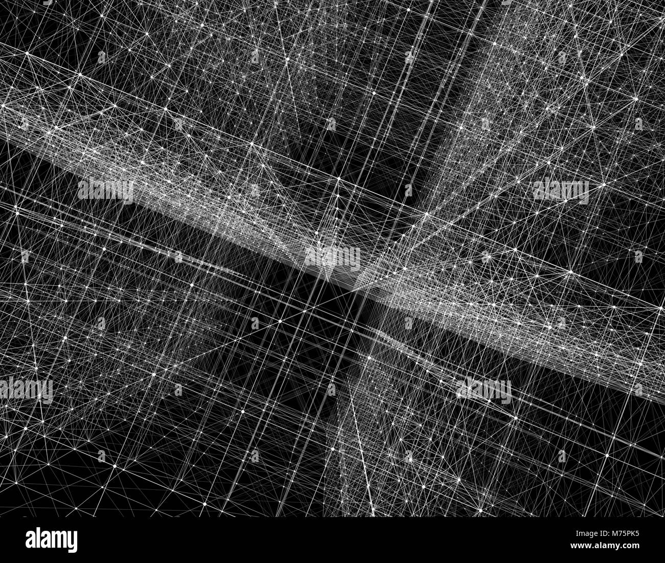 3D spatial connection, network data matrix, future technology, network ...