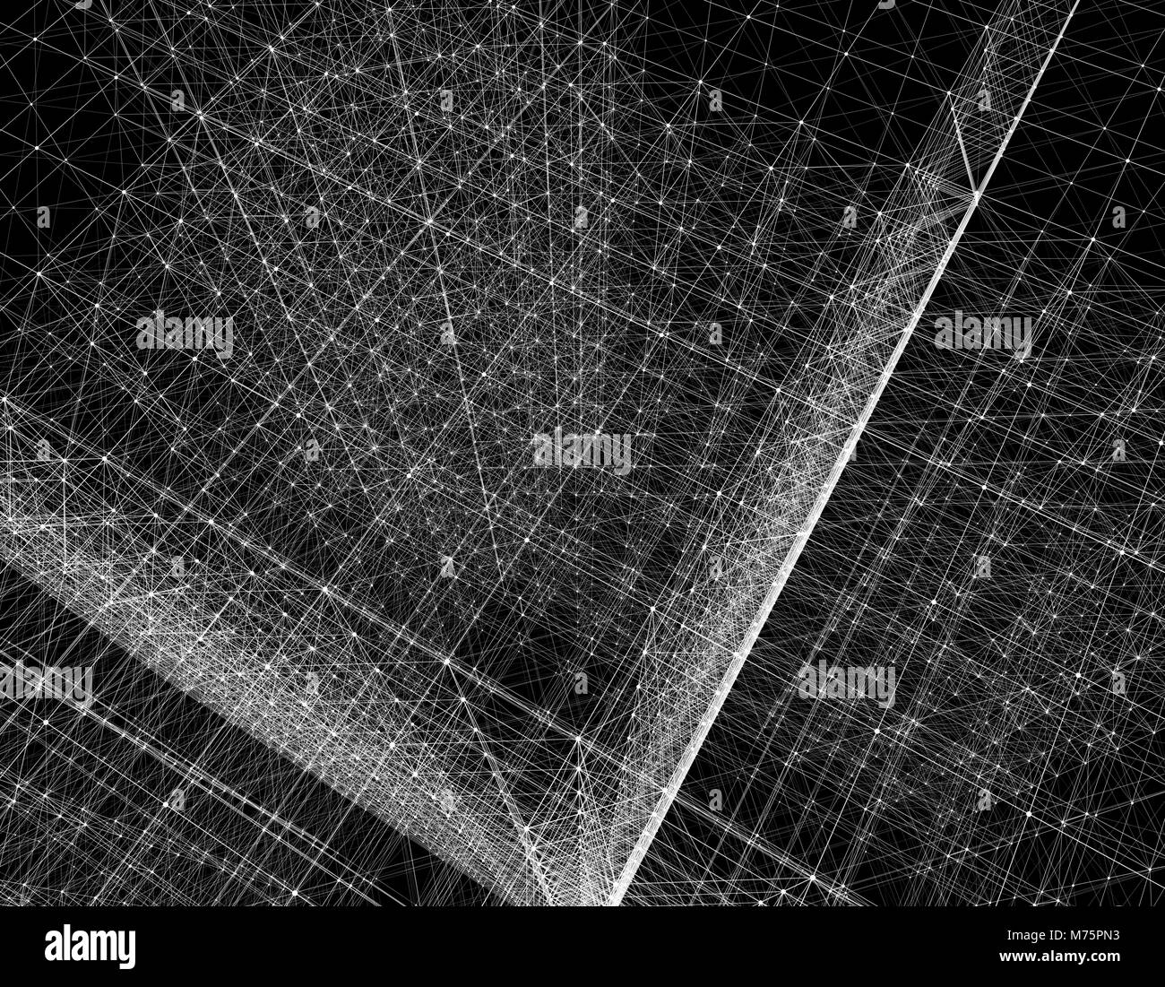 3D spatial connection, network data matrix, future technology, network ...