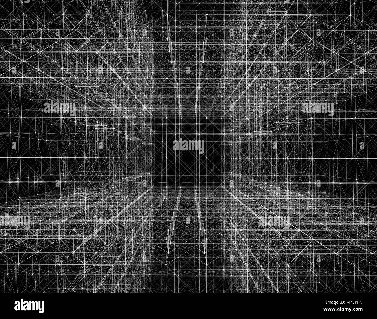 3D spatial connection, network data matrix, future technology, network ...