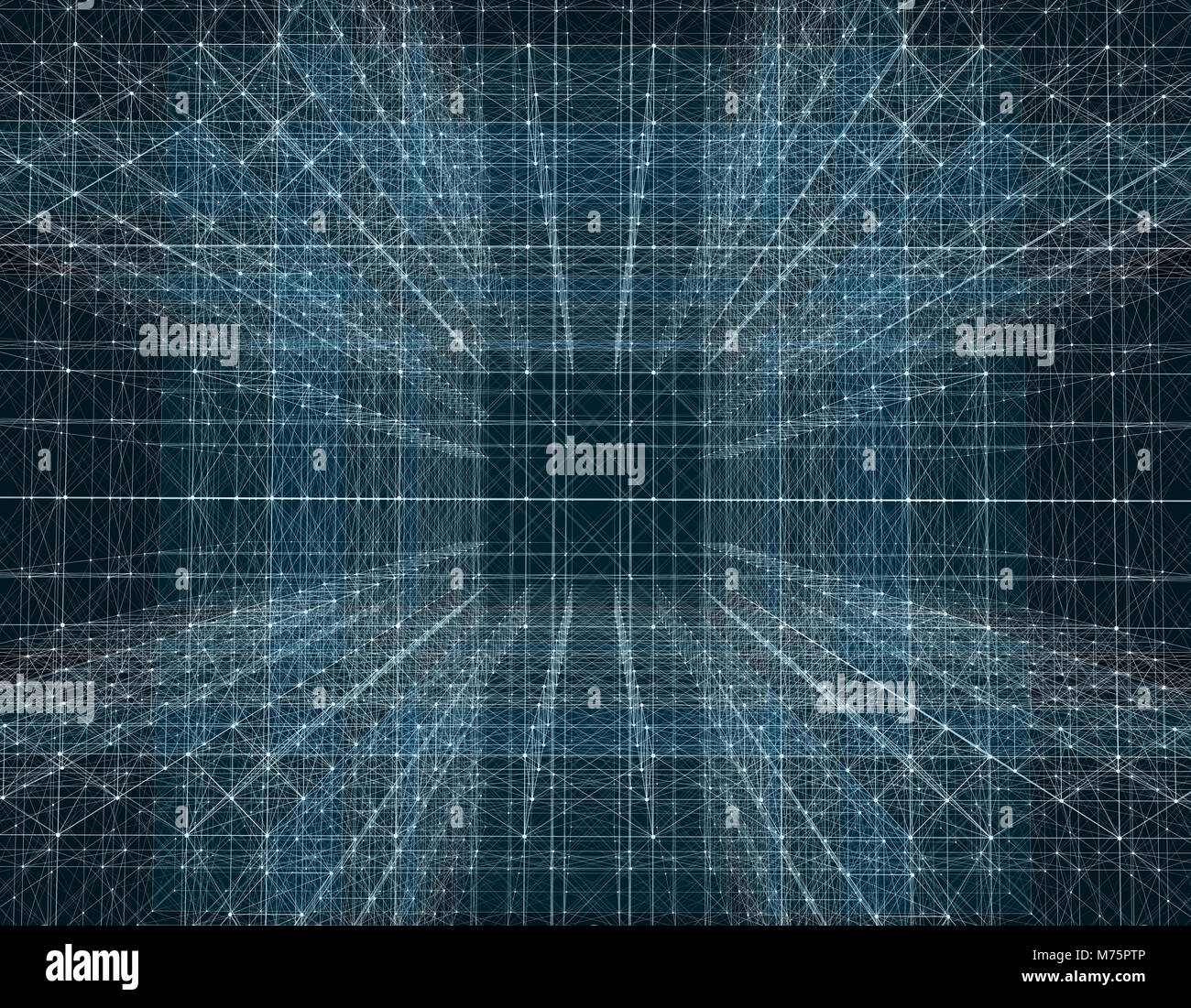 3D spatial connection, network data matrix, future technology, network ...