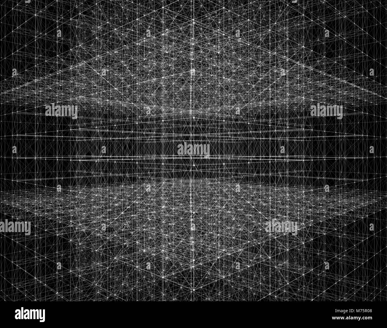 3D spatial connection, network data matrix, future technology, network ...
