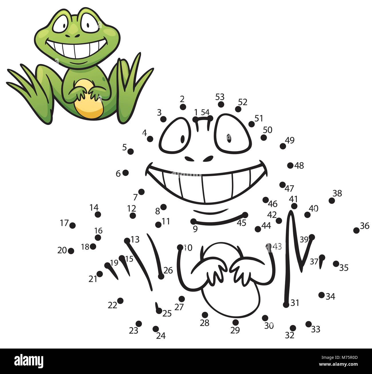 Vector Illustration of Education dot to dot game - Frog Stock Vector ...