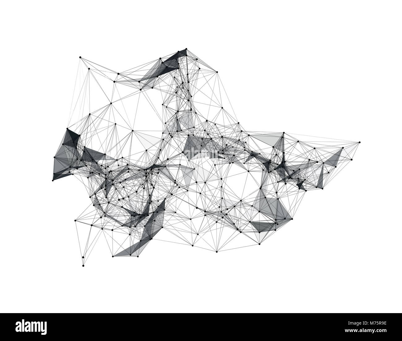 3D spatial connection, network data matrix, future technology, network ...