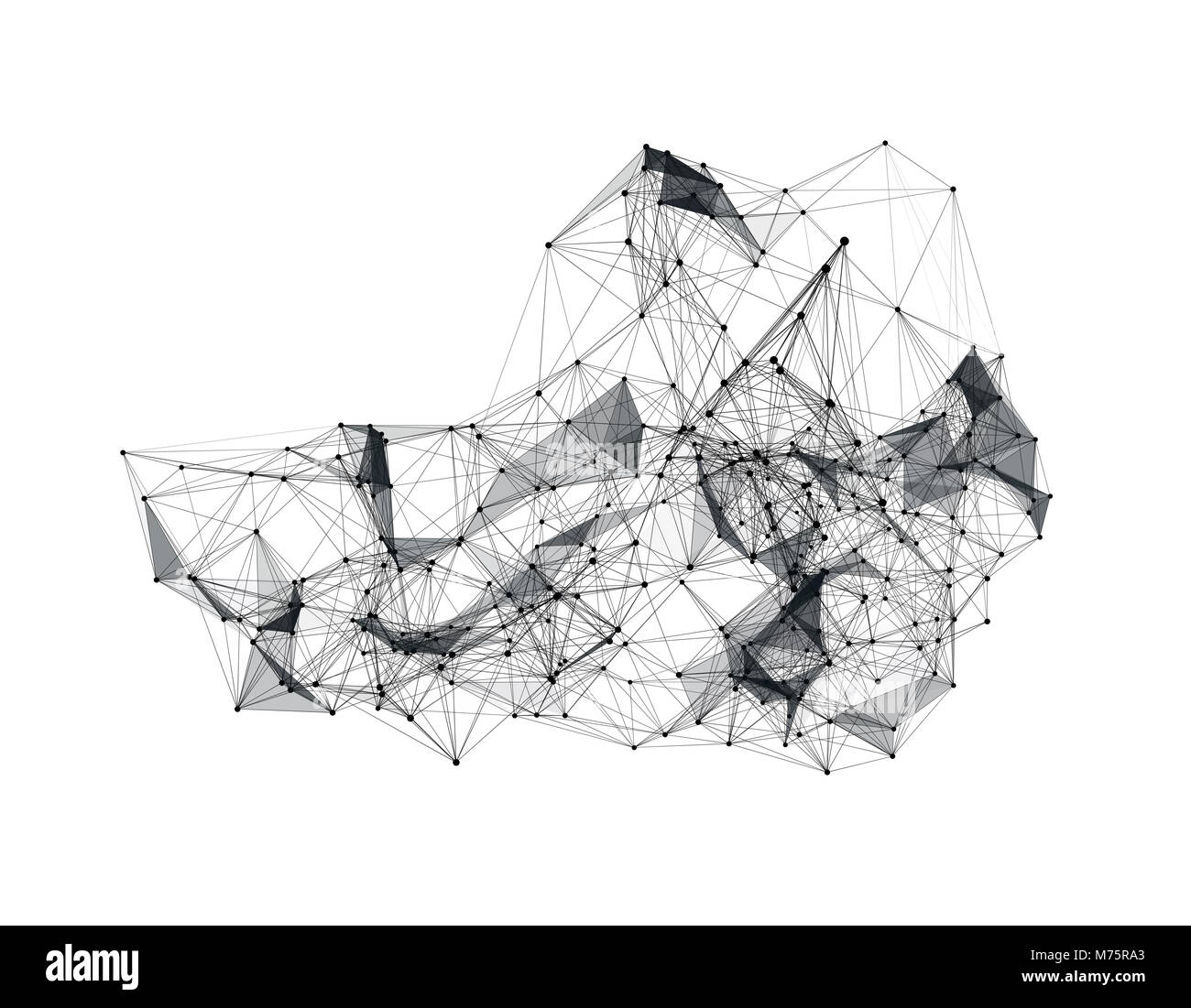 3D spatial connection, network data matrix, future technology, network ...