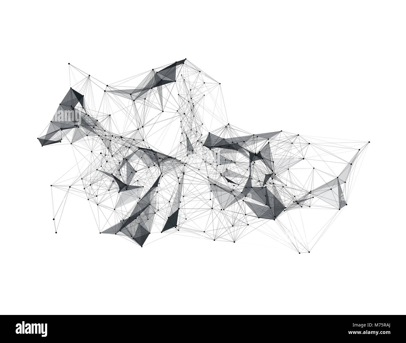 3D spatial connection, network data matrix, future technology, network ...