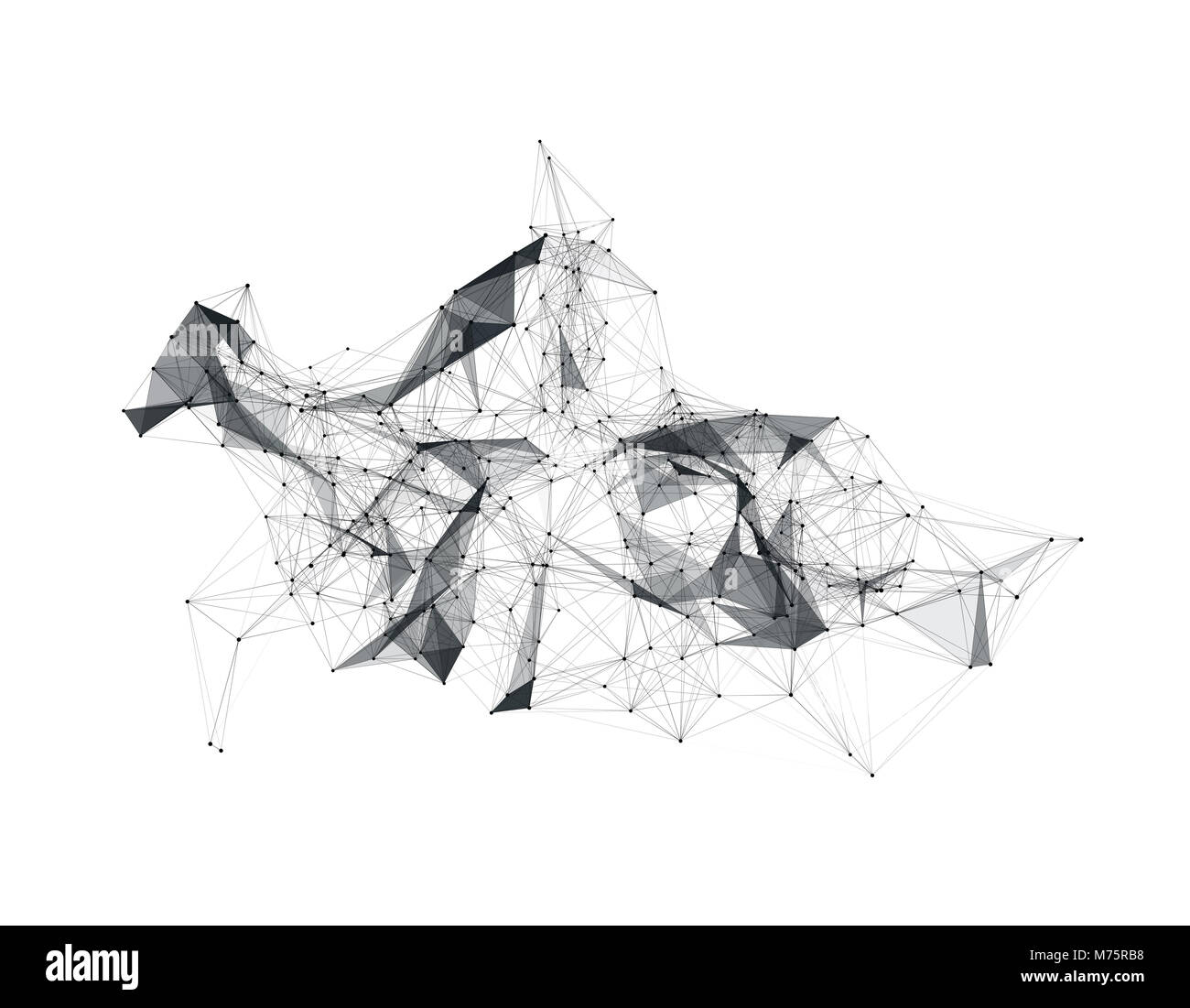 3D spatial connection, network data matrix, future technology, network ...