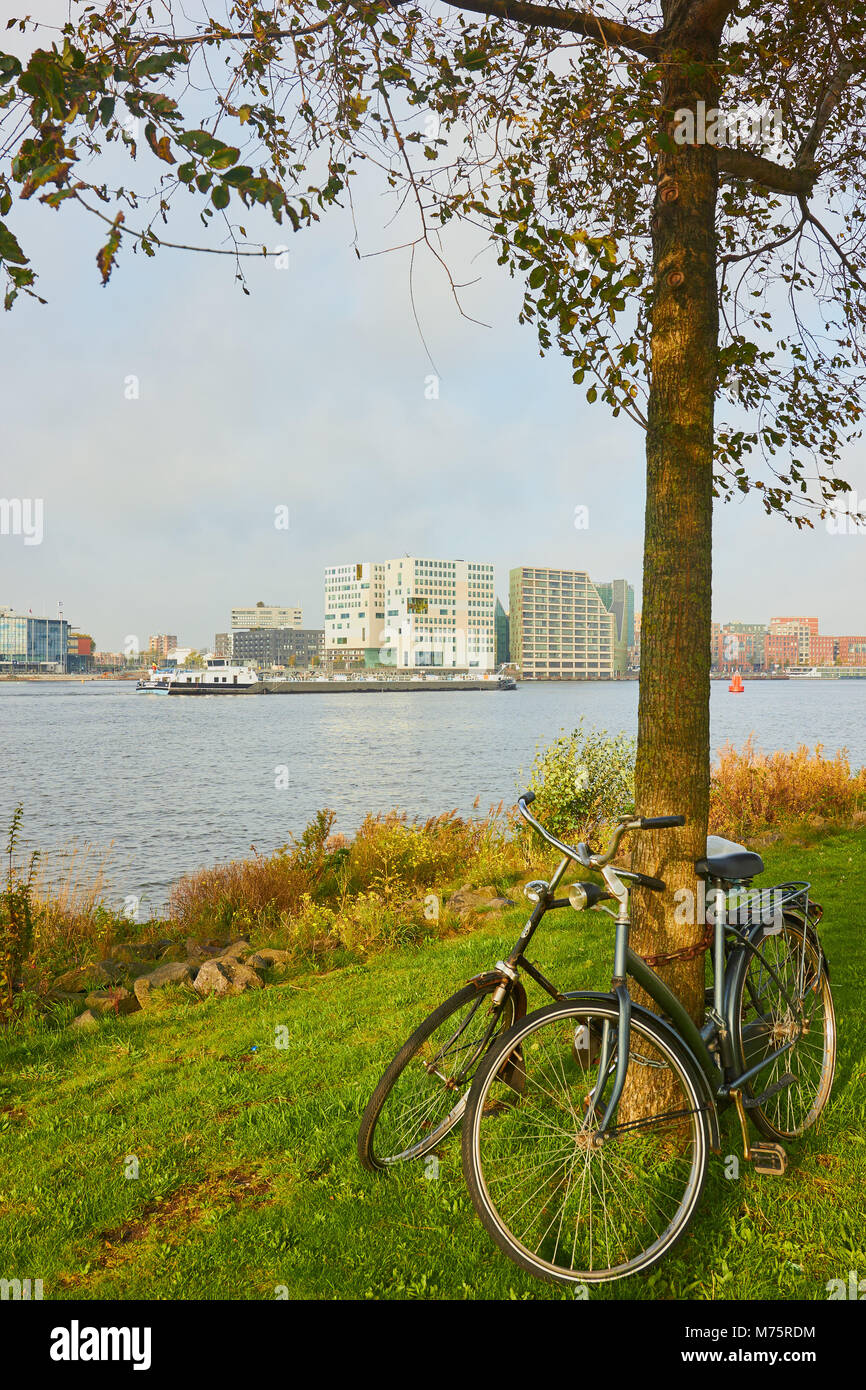 View across the IJ river from the new neighbourhood of Overhoeks to the ...