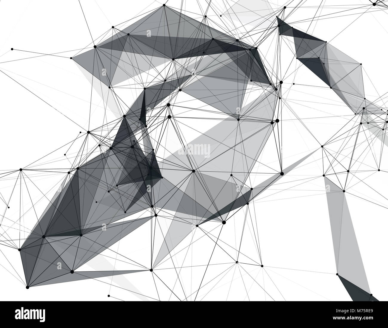 3D spatial connection, network data matrix, future technology, network ...