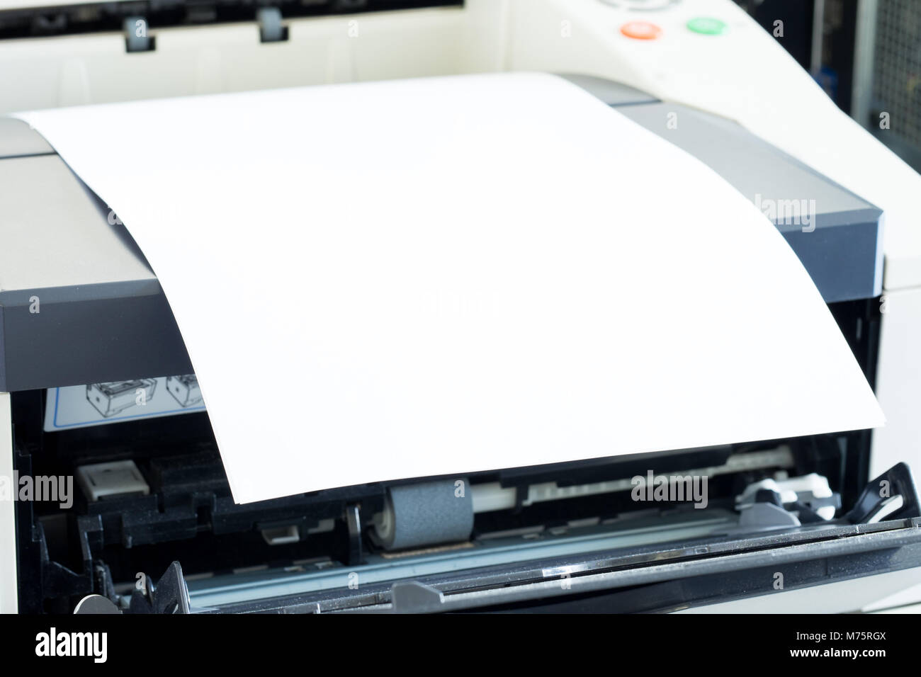 Laser printer and white black paper Stock Photo - Alamy