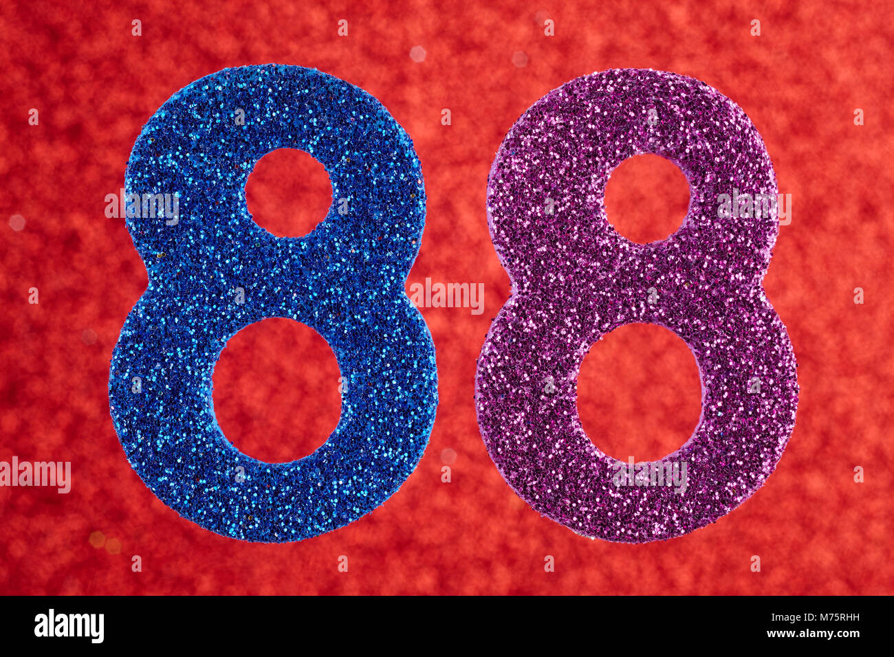 Number eighty-eight blue purple over a red background. Anniversary ...