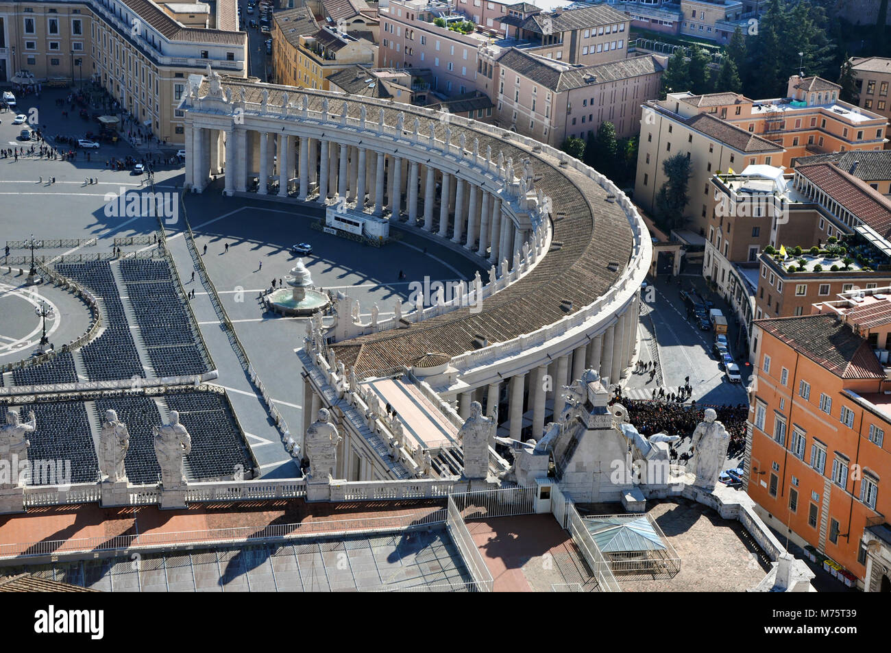 Aerial view of the Saint Peter's square in Vatican city. Cityscape ...
