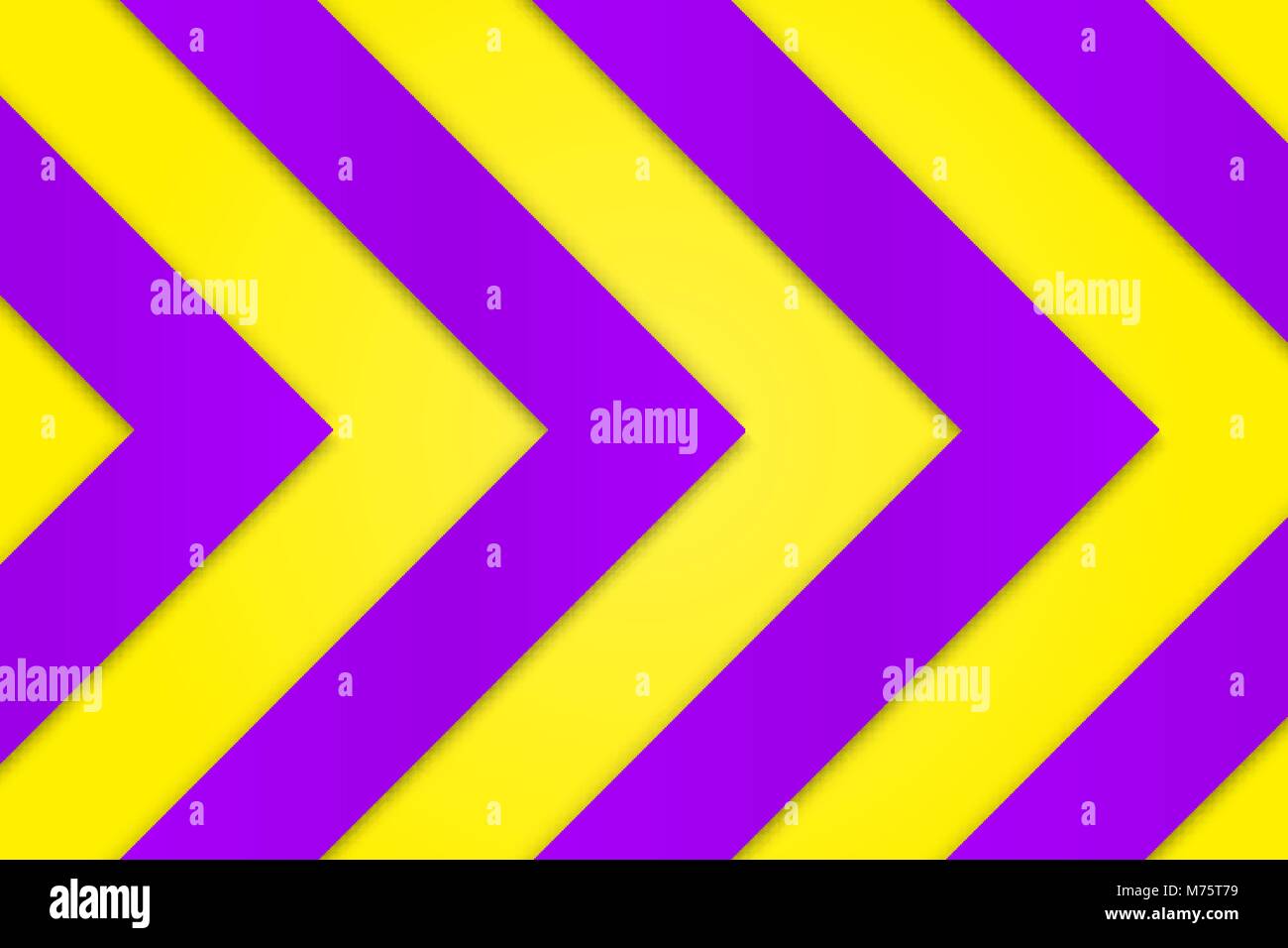 Vivid purple background with bright saturated yellow arrows Stock ...