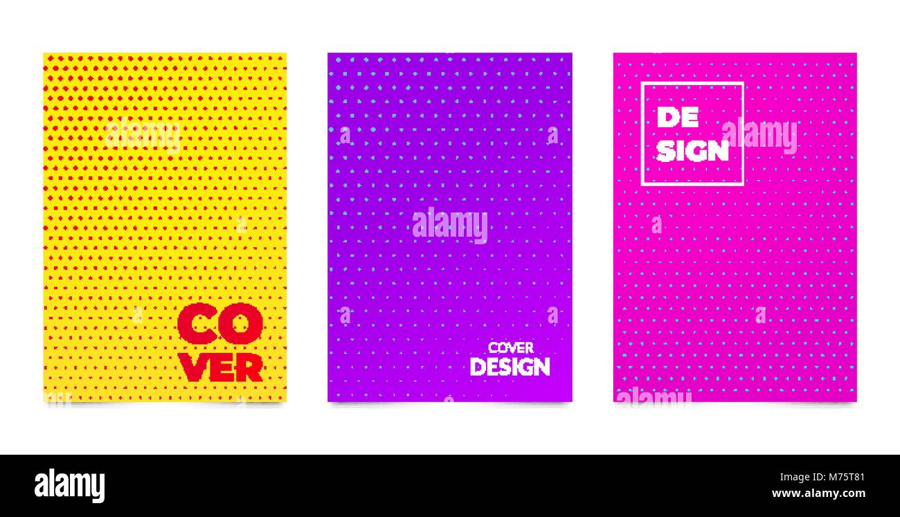 Set of modern vivid backgrounds. Bright abstract dotted brochure ...