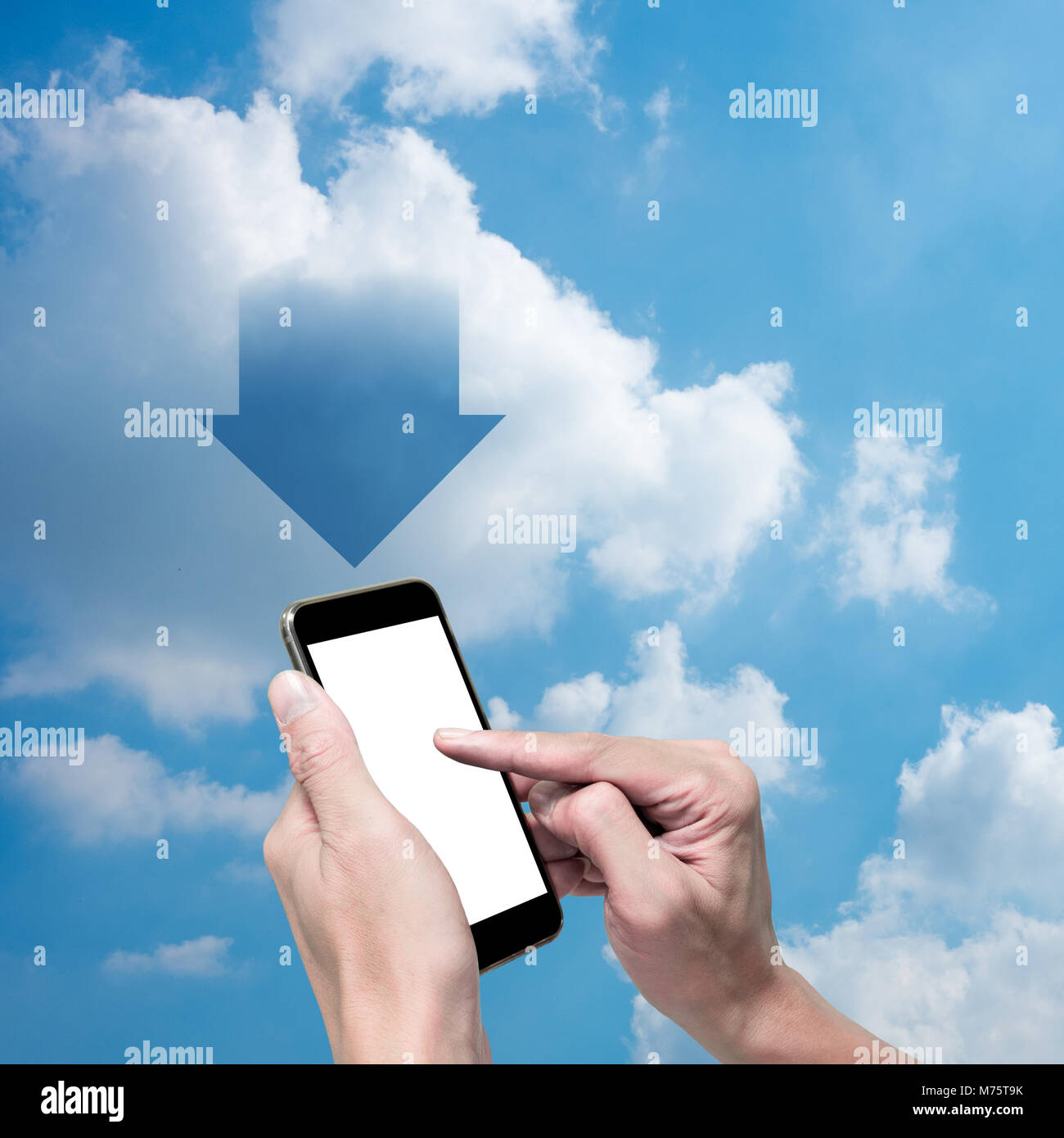 Downloading computer storage cloud hi-res stock photography and images ...