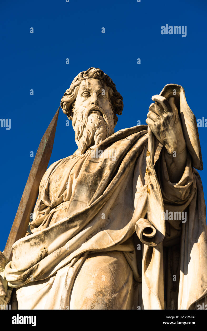 Statue of St. Paul the apostle in front of St. Peter's Basilica ...