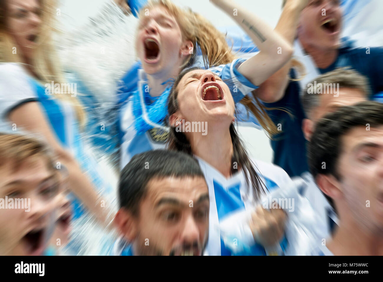 Argentinian football fans shouting while watching football match Stock ...