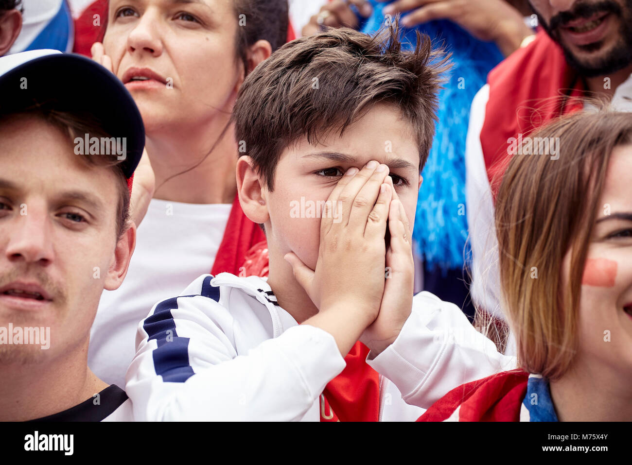 Boy football fan crowd hi-res stock photography and images - Alamy