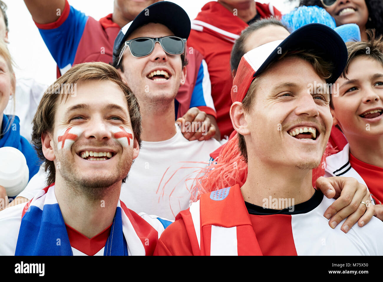 British football fans watching football match Stock Photo - Alamy