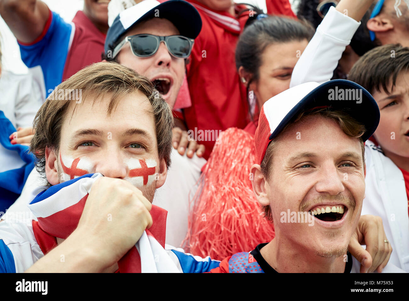 British football fans watching football match Stock Photo - Alamy