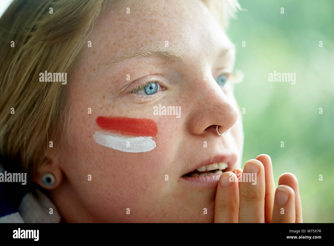 English young woman fan hi-res stock photography and images - Alamy