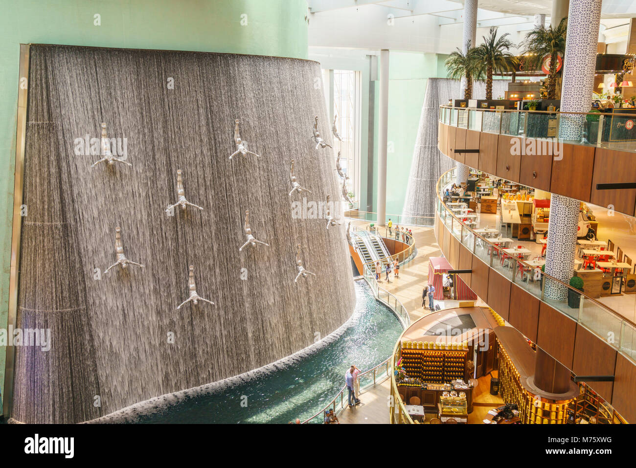 Waterfall, Dubai Mall, Dubai, United Arab Emirates Stock Photo - Alamy