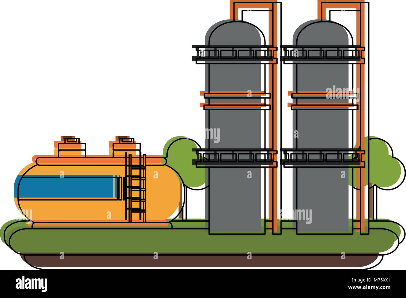 Natural gas factory vector illustration graphic design Stock Vector ...