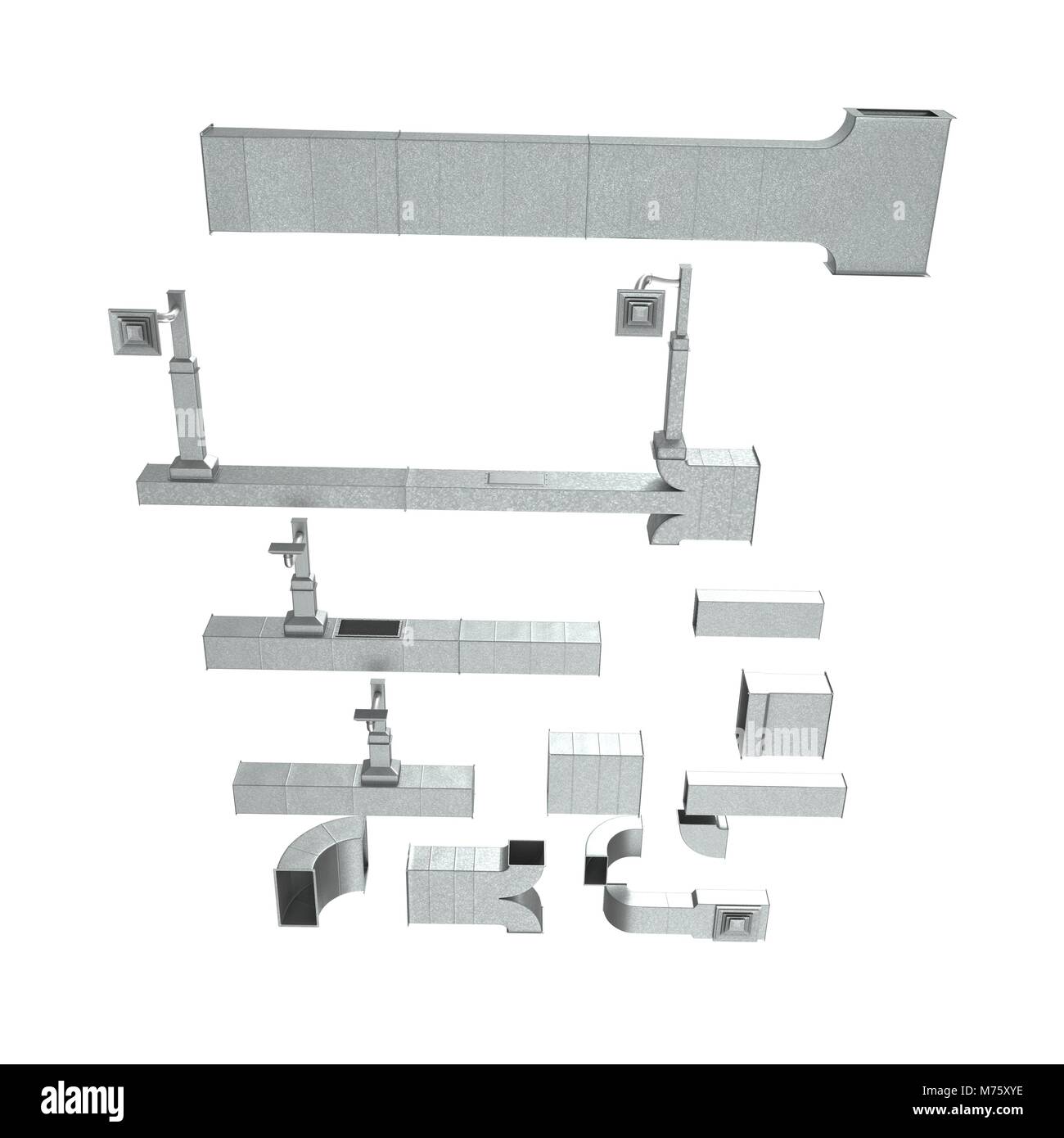 Ventilation pipe pipes duct ducts Cut Out Stock Images & Pictures - Alamy