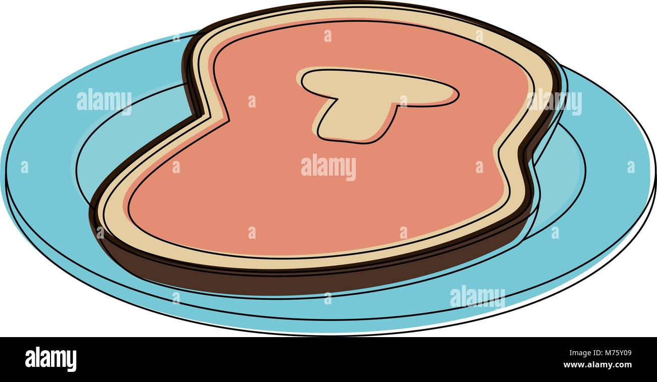 Beef steak on dish vector illustration graphic design Stock Vector ...