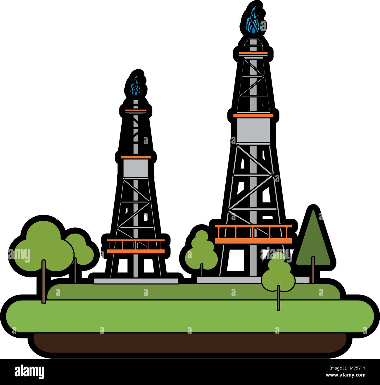 Natural gas factory vector illustration graphic design Stock Vector ...