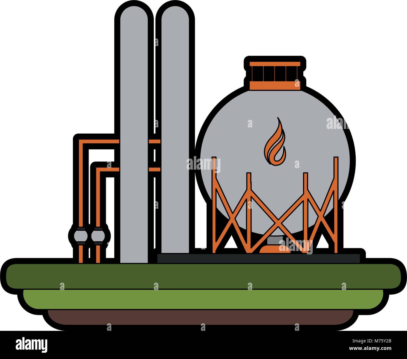 Natural gas factory vector illustration graphic design Stock Vector ...