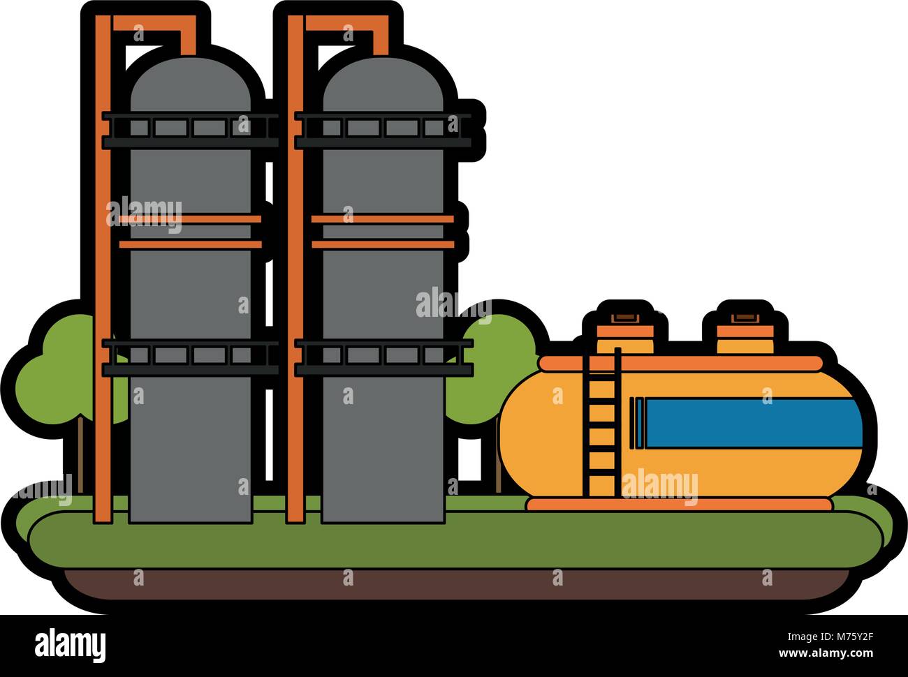 Natural gas factory vector illustration graphic design Stock Vector ...