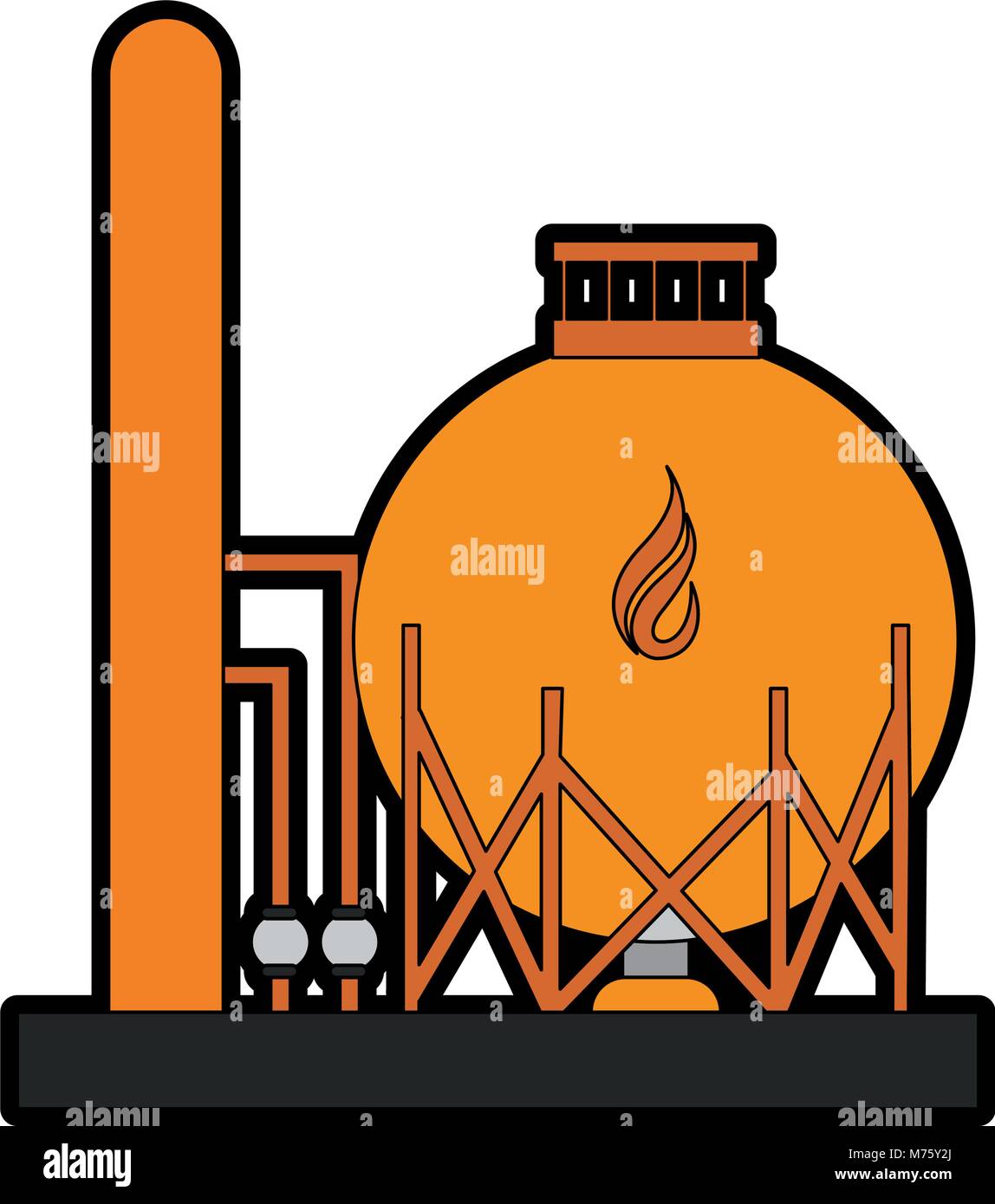 Natural gas factory vector illustration graphic design Stock Vector ...