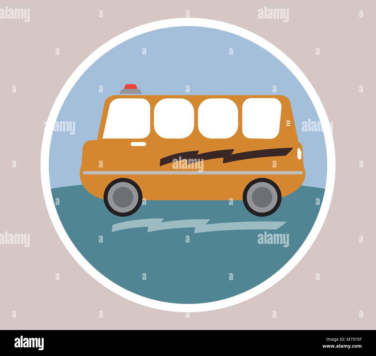 amphibian bus or land and water touring bus Vector Stock Vector Image ...