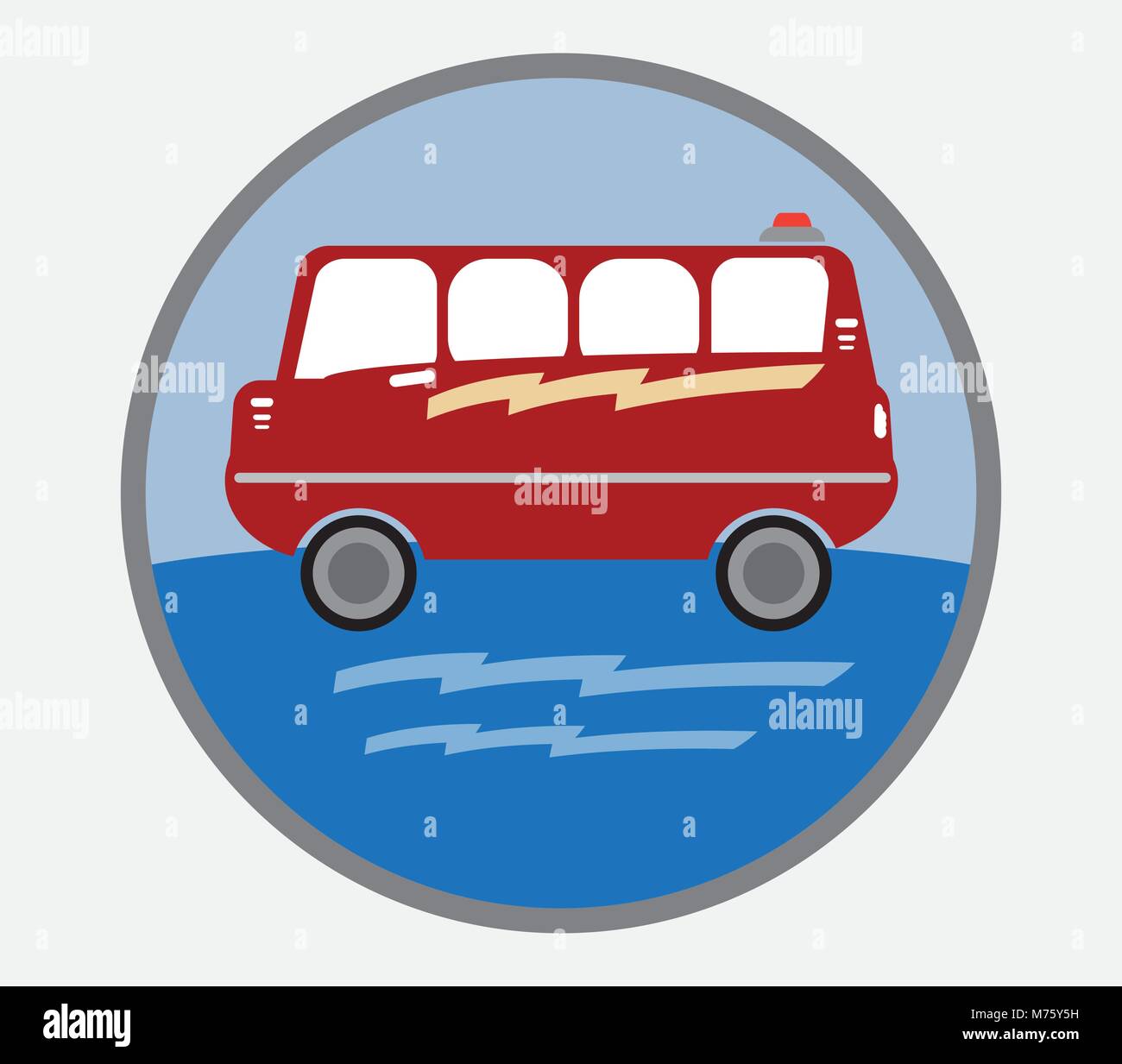 amphibian bus or land and water touring bus Vector Stock Vector Image ...