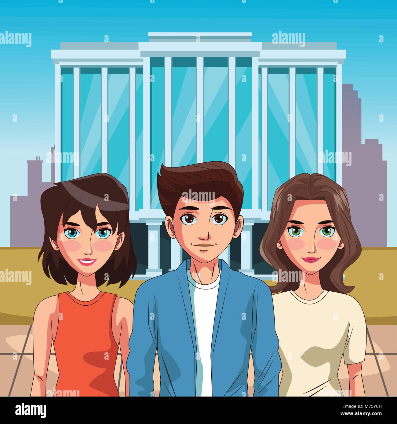 People in town cartoon vector illustration graphic design Stock Vector ...