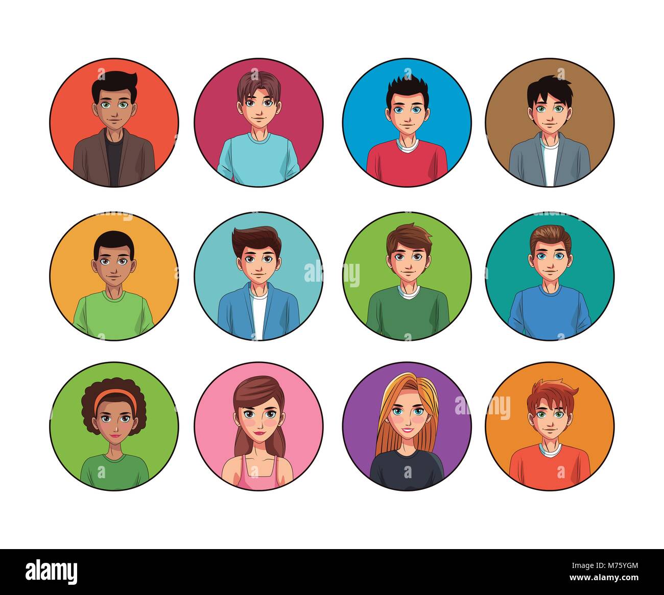 Young men women outdoors Cut Out Stock Images & Pictures - Alamy