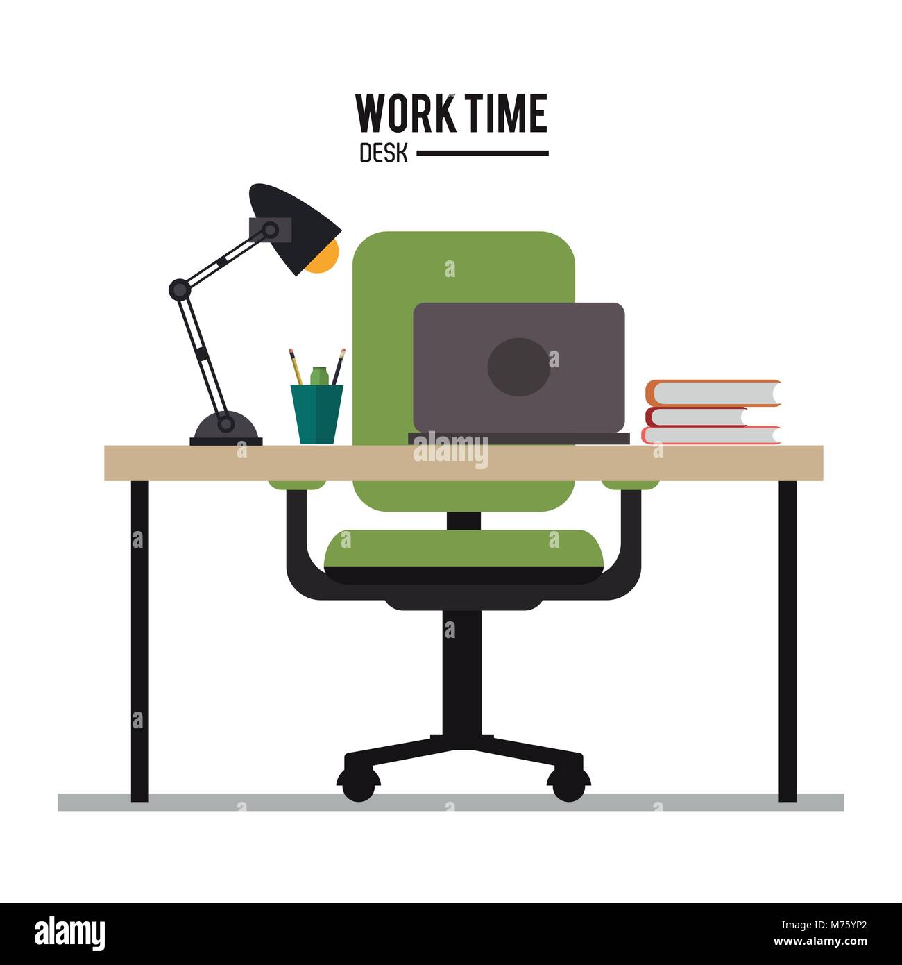 Work time desk vector illustration graphic design Stock Vector Image ...