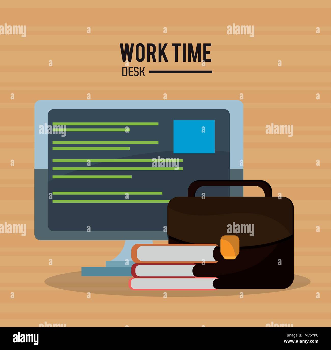 Work time desk vector illustration graphic design Stock Vector Image ...