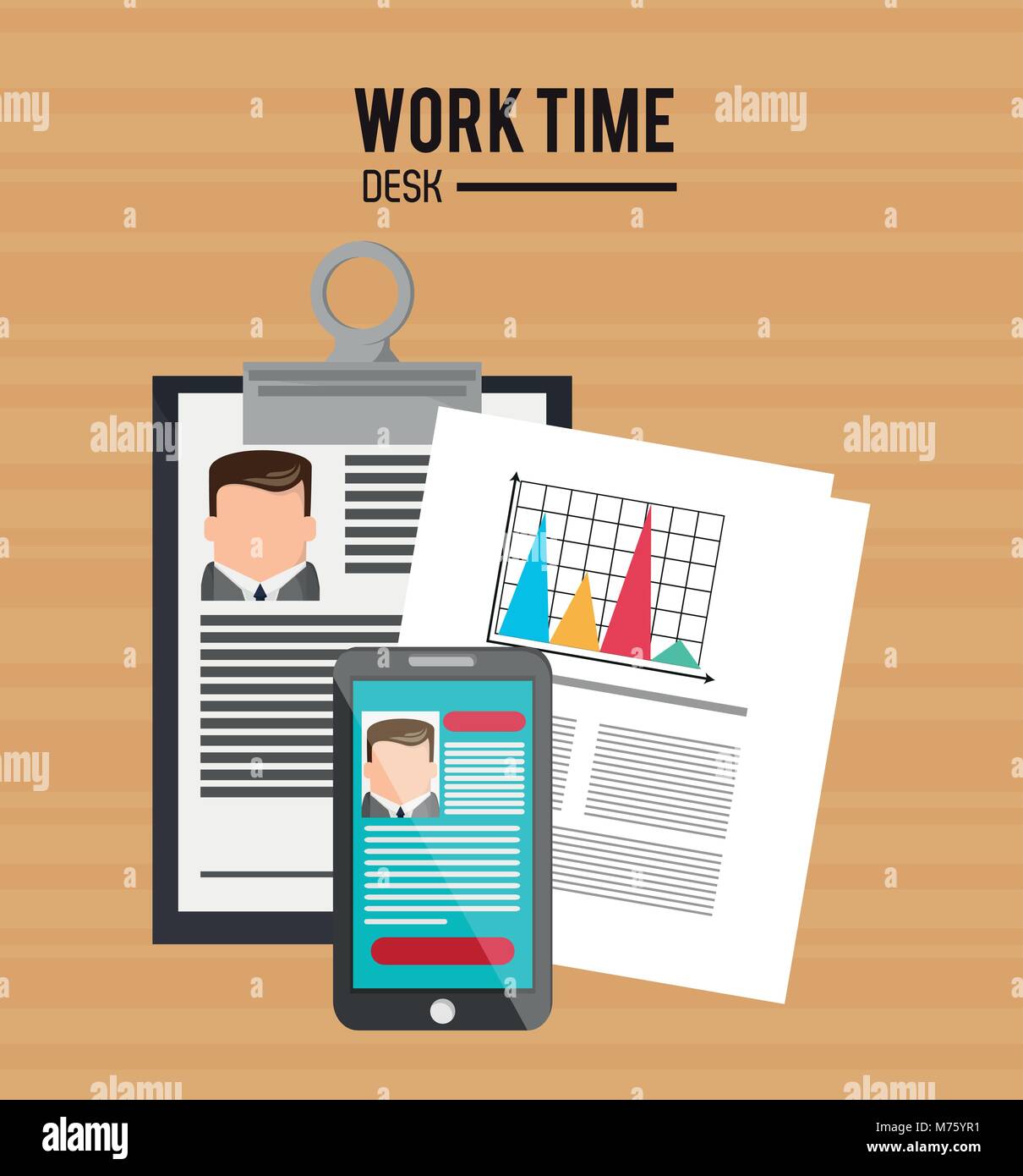 Work time desk vector illustration graphic design Stock Vector Image ...
