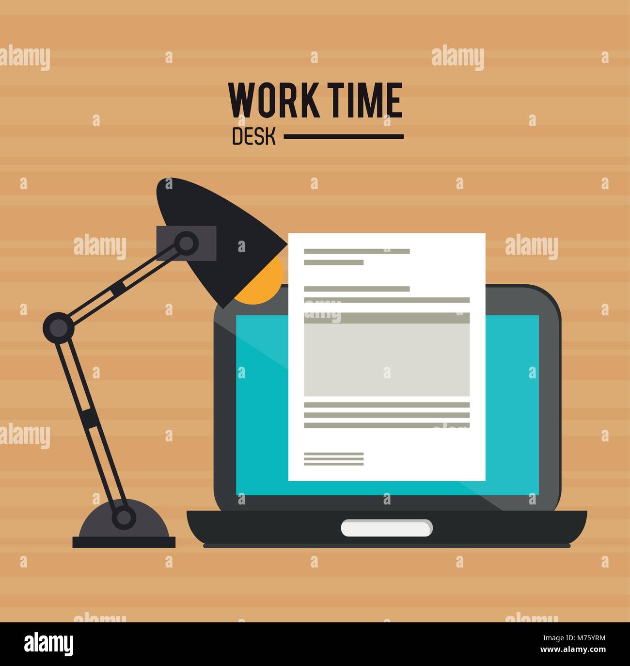 Work time desk vector illustration graphic design Stock Vector Image ...