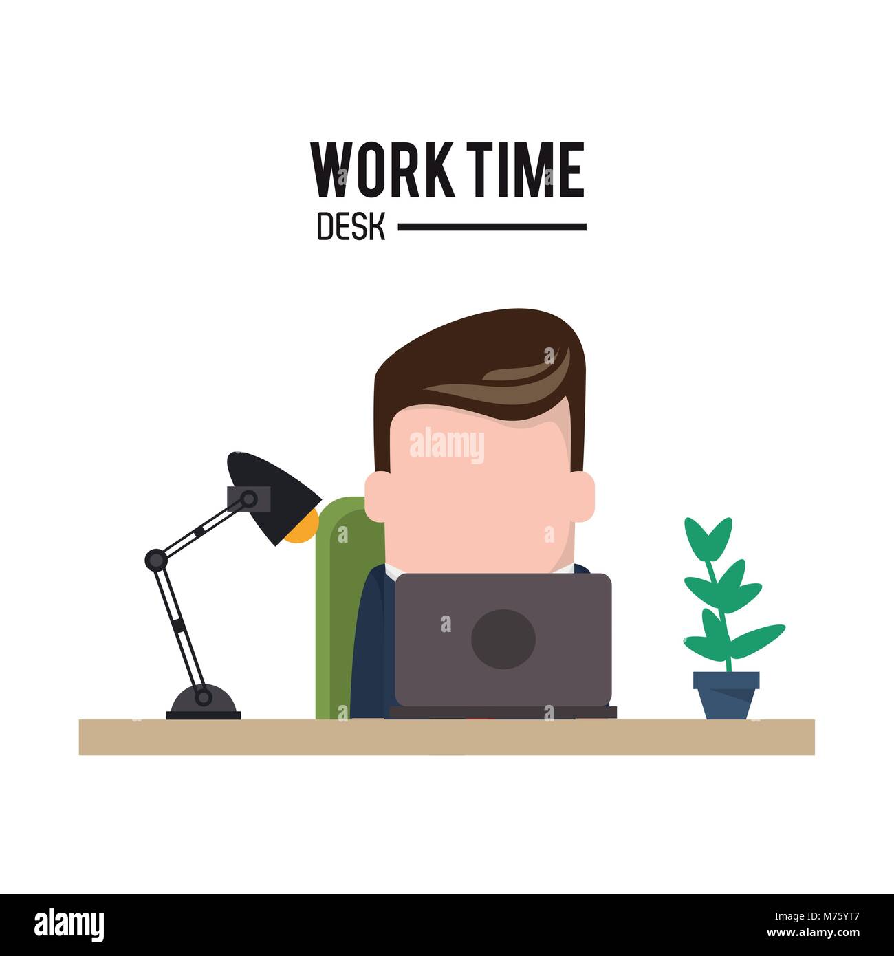 Work time desk vector illustration graphic design Stock Vector Image ...