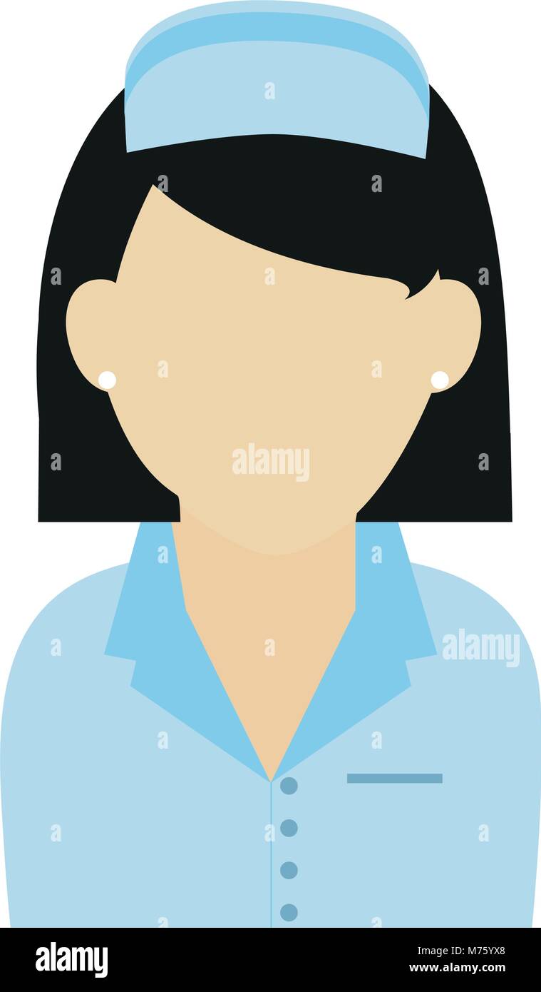 Woman nurse faceless profile vector illustration graphic design Stock ...