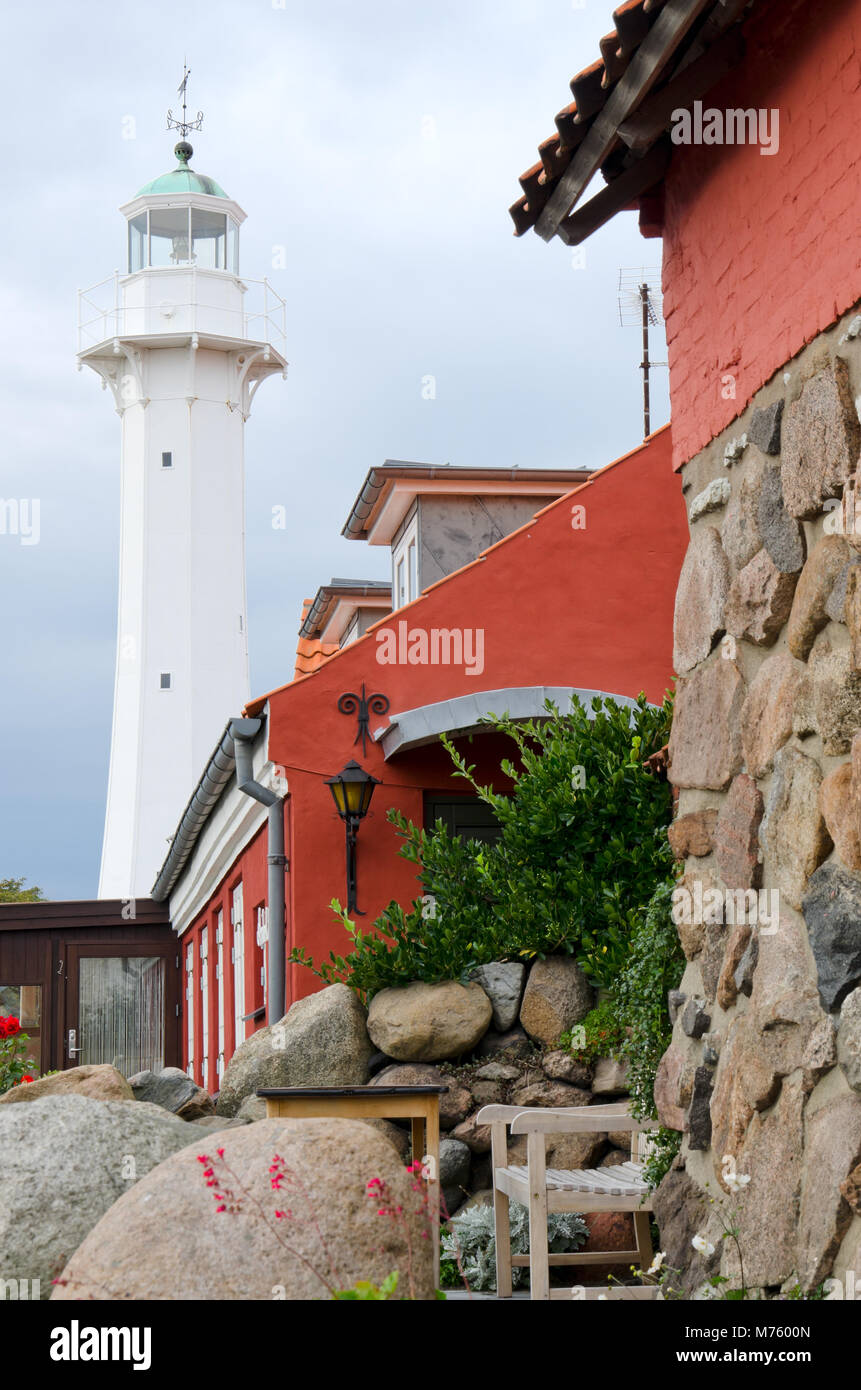 Lighthouse in Ronne, capital of Bornholm island, Denmark, Europe Stock ...