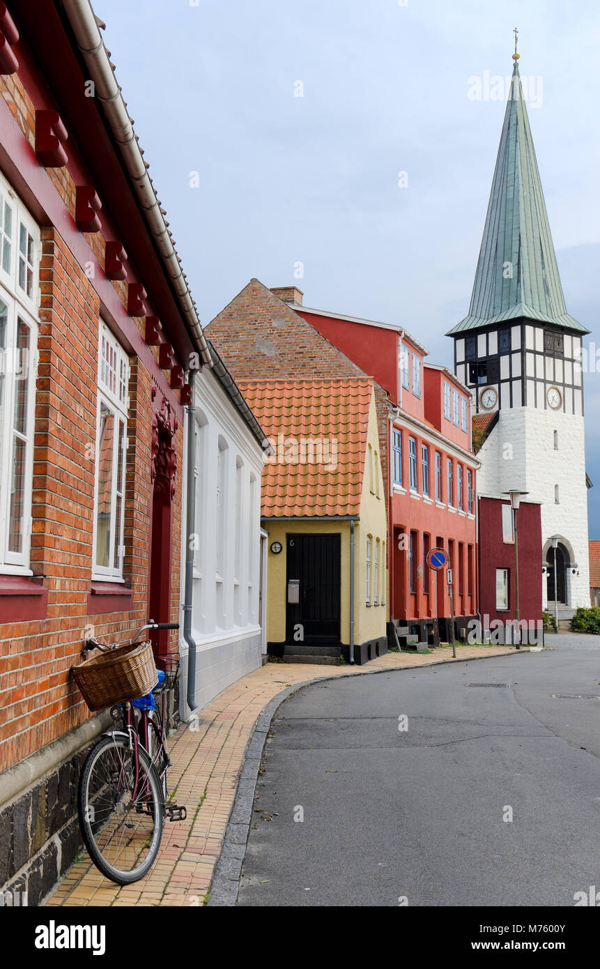 Alley in Ronne, capital of Bornholm island, Denmark, Europe Stock Photo ...