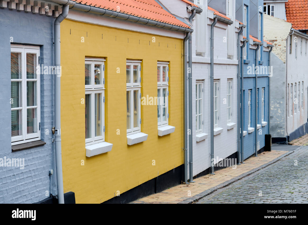 Alley in Ronne, capital of Bornholm island, Denmark, Europe Stock Photo ...