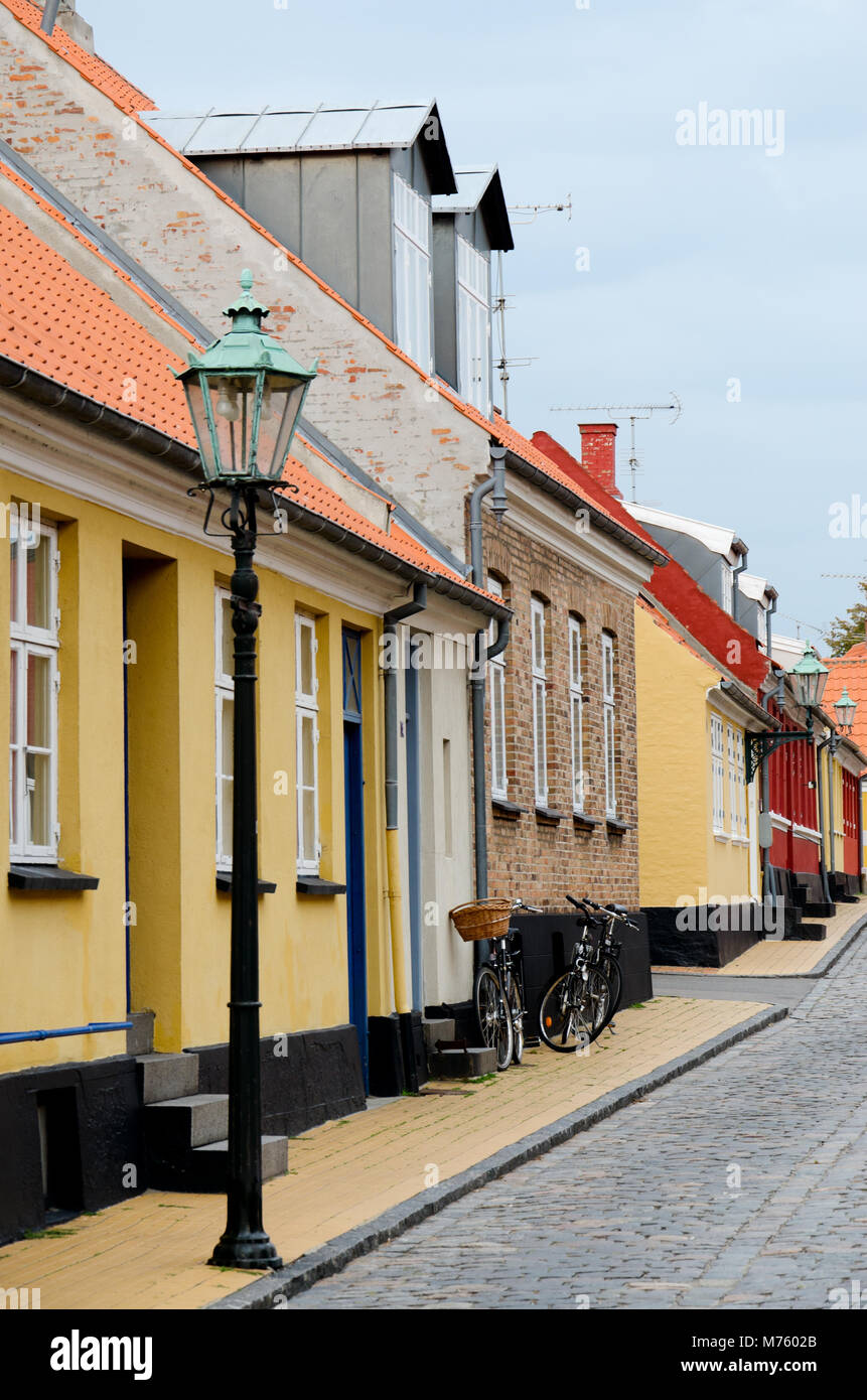 Alley in Ronne, capital of Bornholm island, Denmark, Europe Stock Photo ...