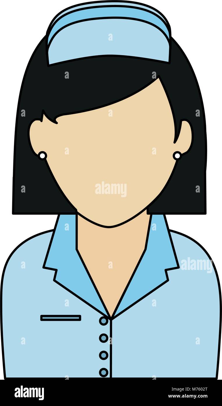 Woman nurse faceless profile vector illustration graphic design Stock ...