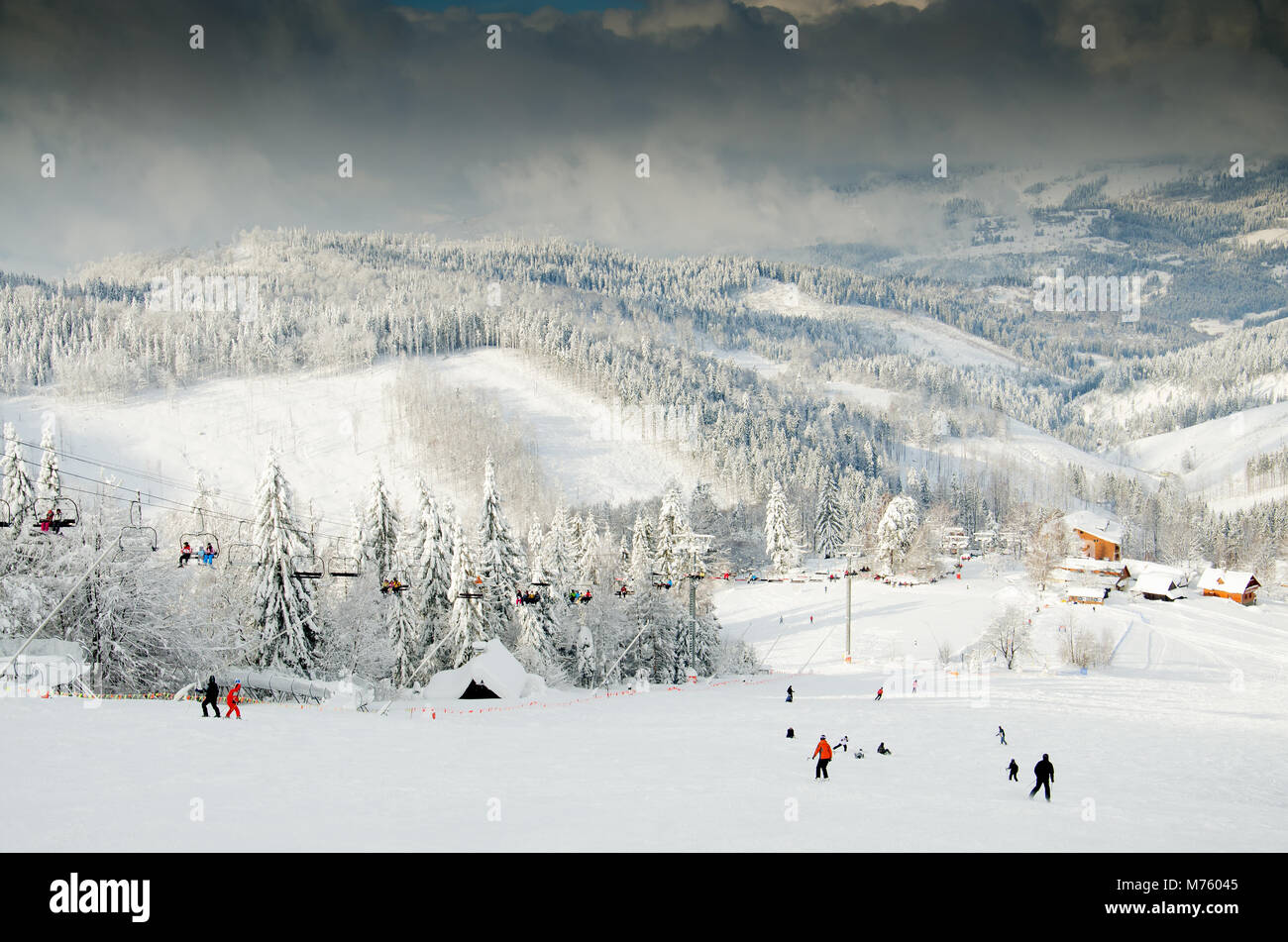 Ski resort Velka Raca, Oscadnica, Zilina region, Slovakia, Europe Stock ...