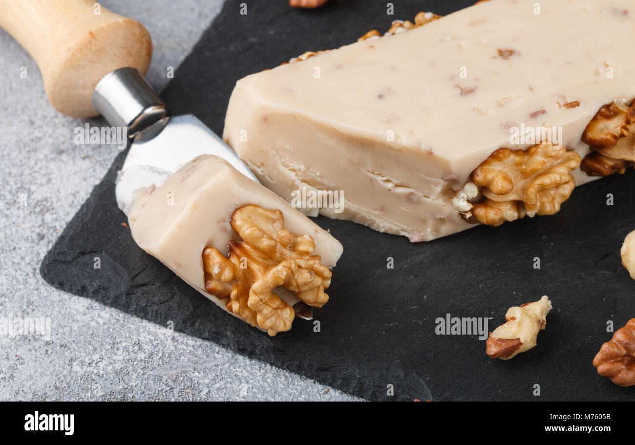 Processed cheese with walnut hi-res stock photography and images - Alamy